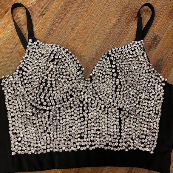 Tops | One Of A Kind Rhinestone Bustier | Poshmark